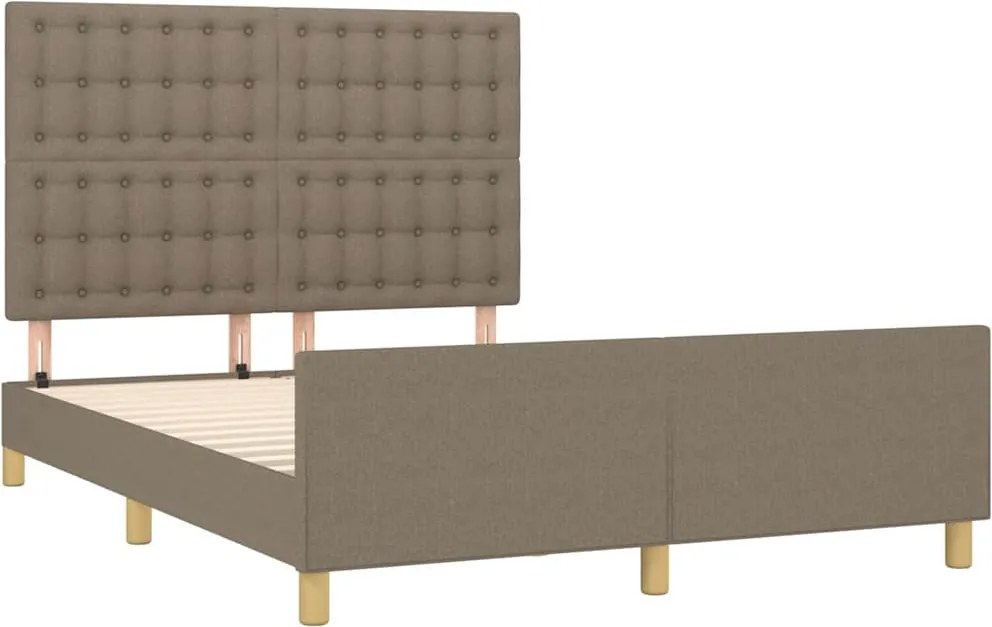 Rám postele bez matrace taupe 140 x 190 cm textil 3125377