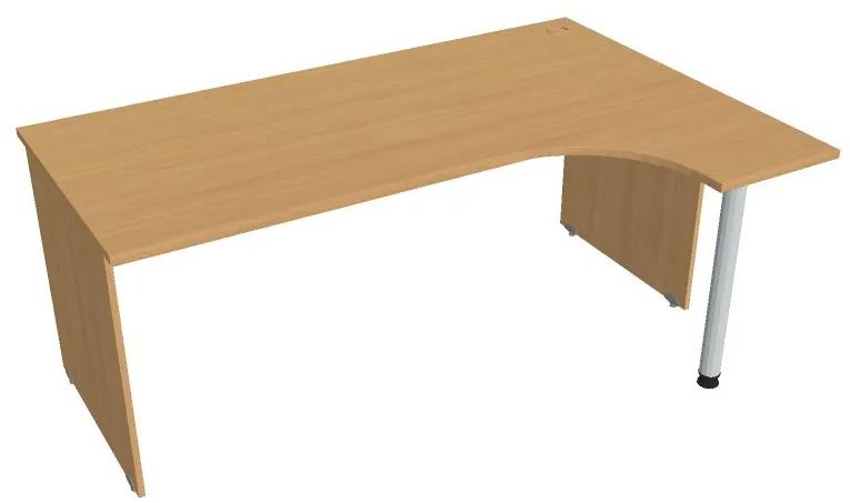 Stůl ergo levý 180*120 cm - Hobis Gate GE 1800 L Dekor stolové desky: buk, Dekor lamino podnože: buk, Barva nohy: stříbrná