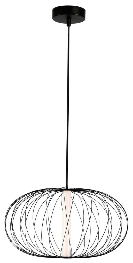 LED závěsné světlo Elli s klecovým stínidlem černé