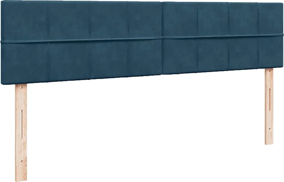 Osmanský rám postele s matrací tmavě modrá 200x200 cm samet 3311799
