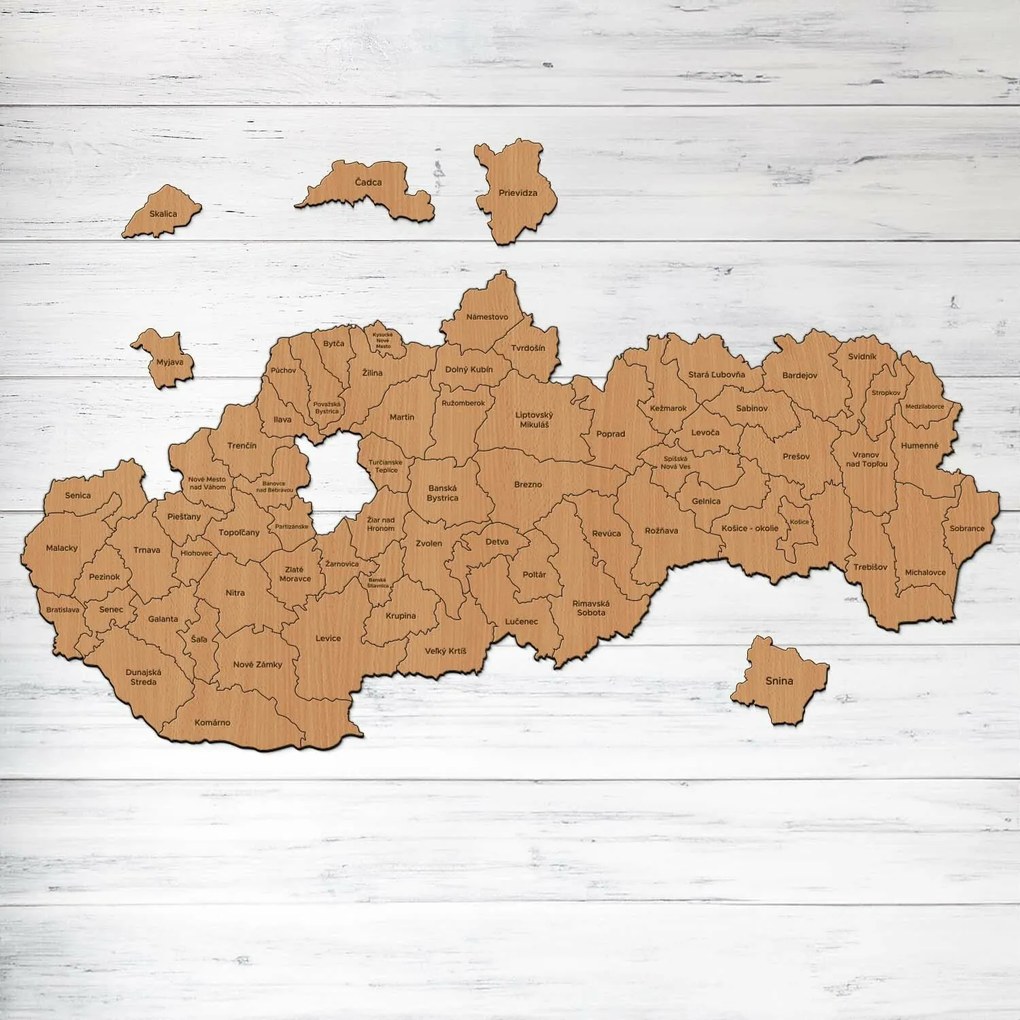 DUBLEZ | Dřevěné PUZZLE - Mapa okresů Slovenska