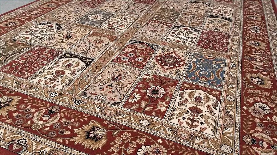 Vlněný klasický koberec ORIENT starorůžový kazetový 200x300