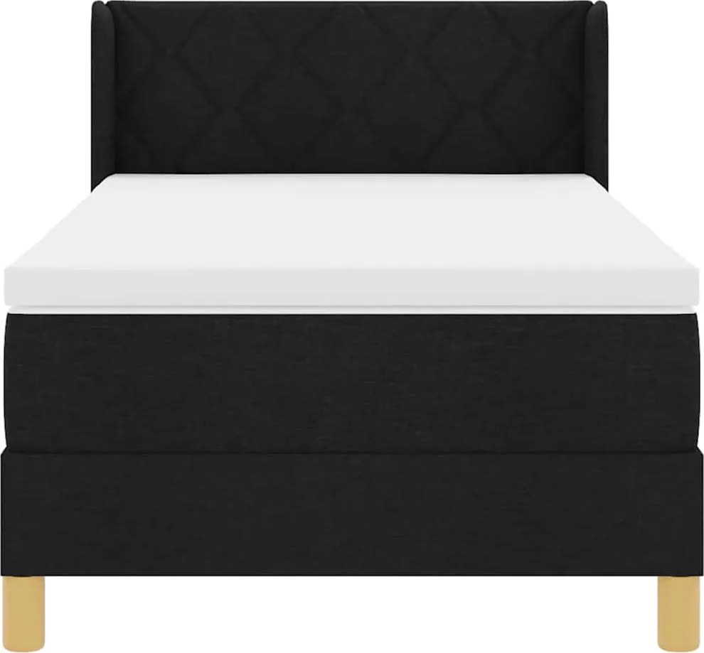 Postel s boxspringem s čelo Černá 200 x 100 cm textil 3341344