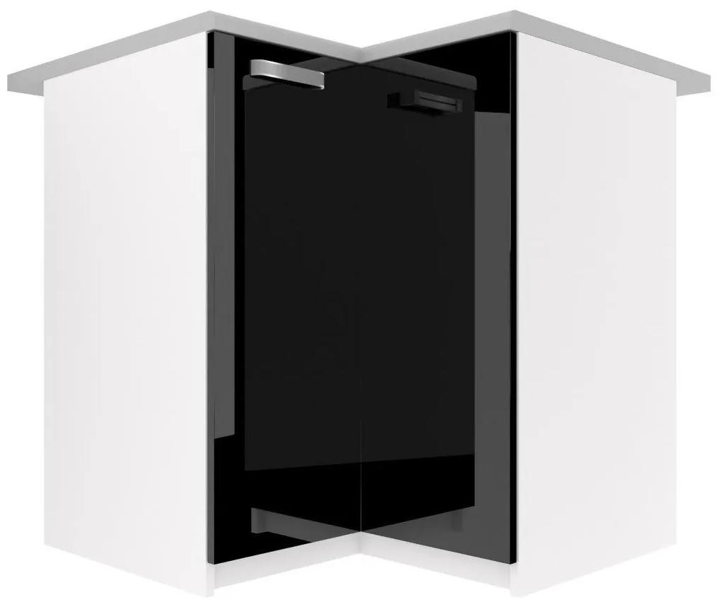 Kuchyňská skříňka Belini spodní rohová 90 cm černý lesk s pracovní deskou  INF SNP90/1/WT/B/0/F
