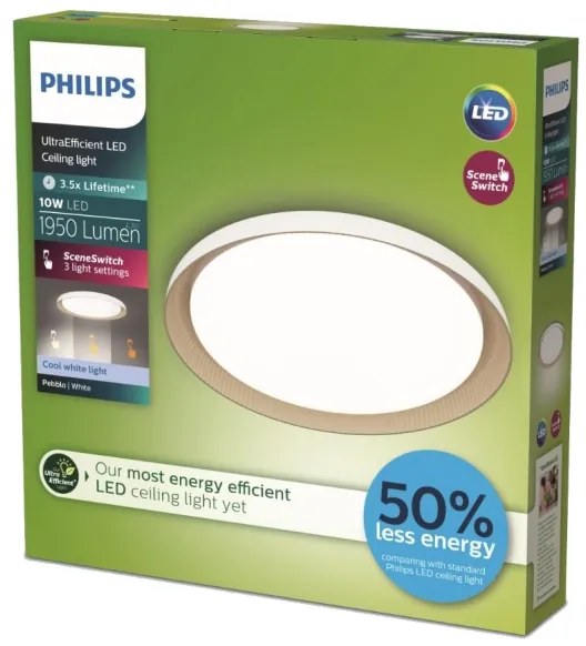 Philips - LED Stmívatelné stropní svítidlo PEBBLO LED/10W/230V 4000K bílá