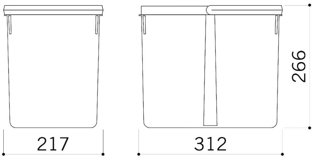 In-Design Odpadkový koš UNION volně stojící 15 L včetně víka a madla - antracit