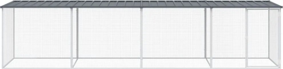 Klec pro kuřata se střechou antracitová 403 x 98 x 90 cm ocel 3189050