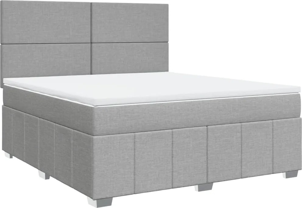 Box spring postel s matrací světle šedá 180 x 200 cm textil 3294040