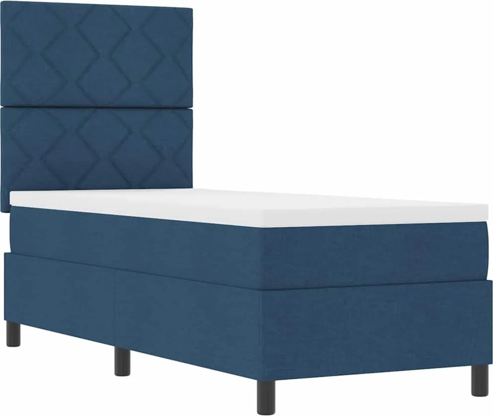 Postel s boxspringem s čelo Modrá 80 x 200 cm textil 3339426