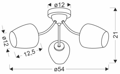 Přisazený lustr ZINA 3xE27/40W/230V mosaz/bílá