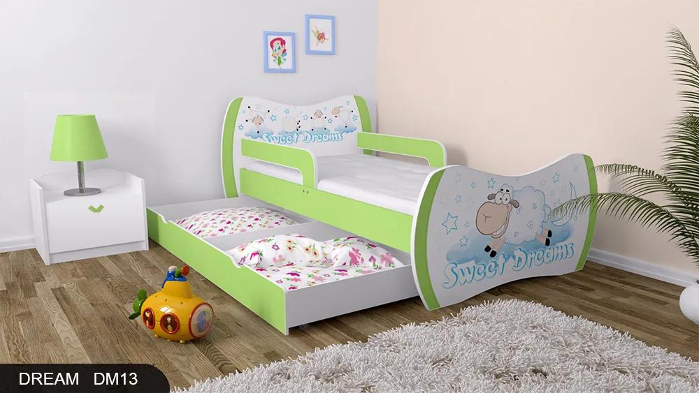 Dětská postel Dream vzor 13 160x80 cm zelená