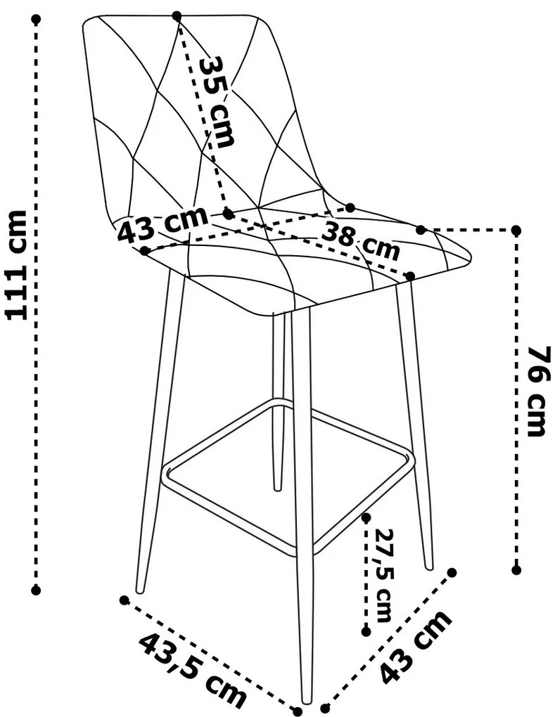 Barová židle KINGSTON černá