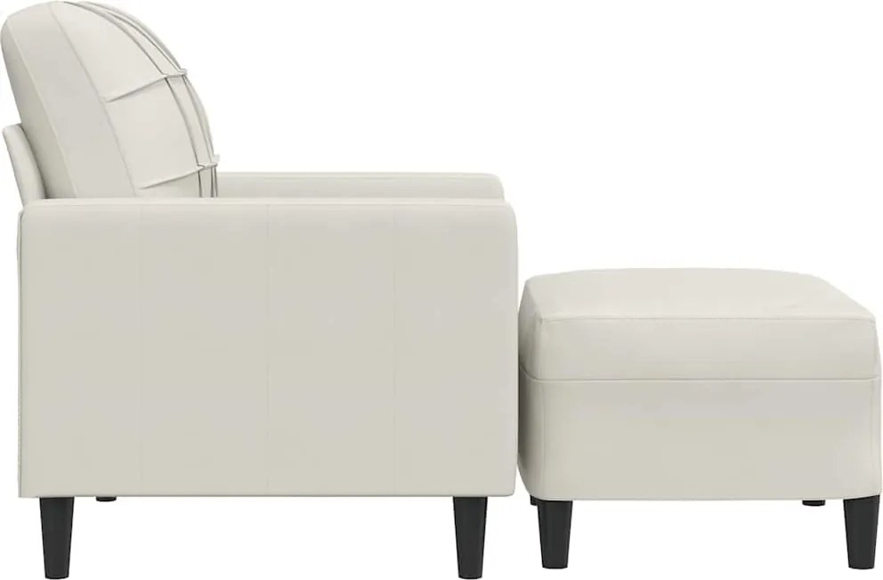 Křeslo s podnožkou krémové 60 cm samet 3278265