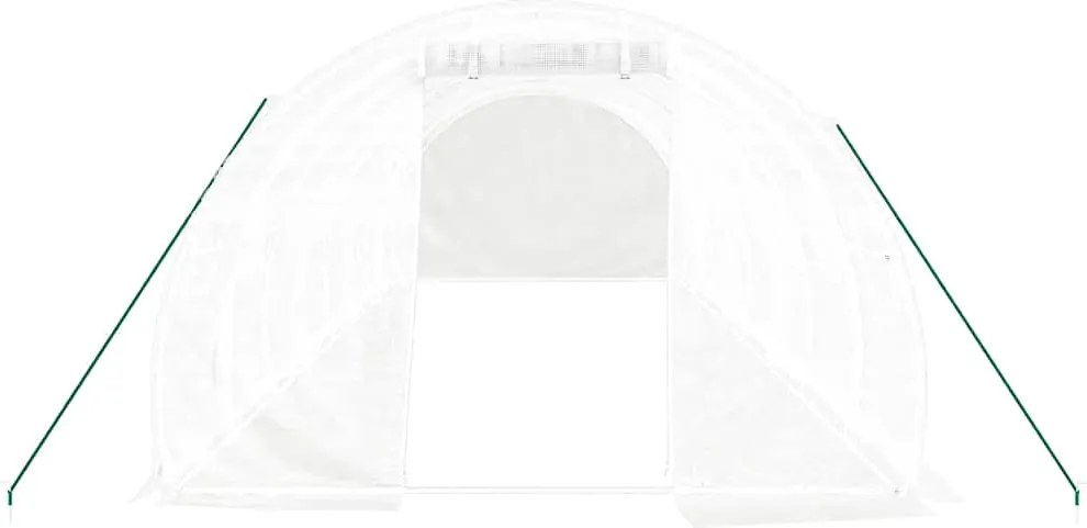 Skleník s ocelovým rámem bílý 24 m² 8 x 3 x 2 m 3188052