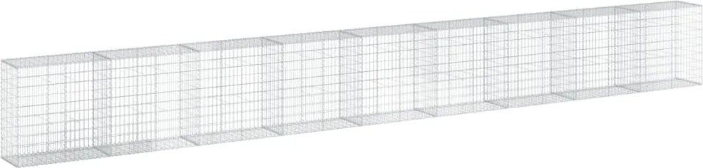 Gabionový koš s víkem 900 x 50 x 100 cm pozinkované železo 3295150