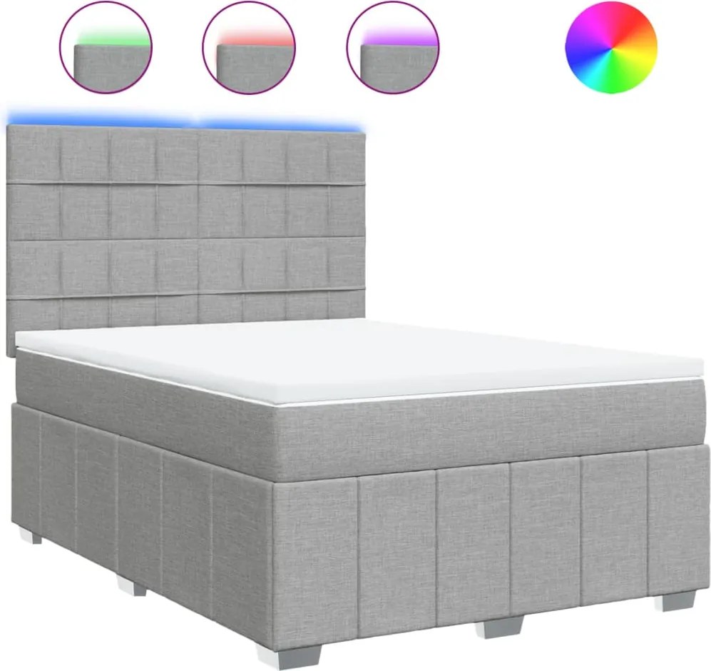Box spring postel s matrací světle šedá 140 x 200 cm textil 3293991