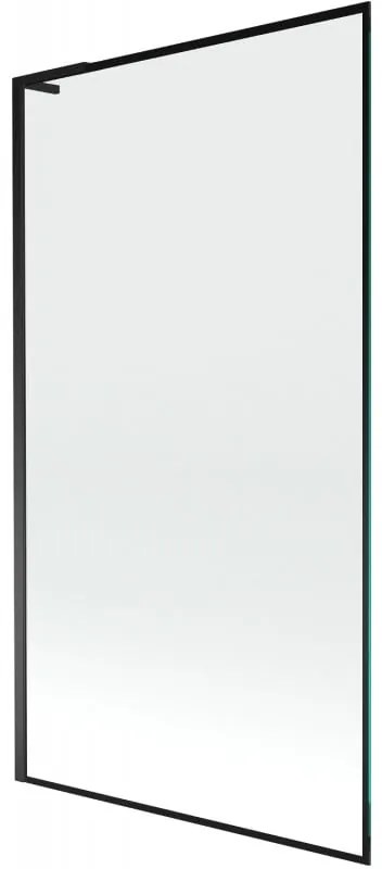 Mexen Next L, 1-křídlová vanová zástěna 100 x 150 cm, 6mm čiré sklo-černý vzor, ​​černý profil, 895-100-000-03-70-70