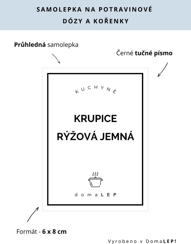 KRUPICE RÝŽOVÁ JEMNÁ - omyvatelná samolepka na dózu, výběr rozměrů Ø 5 cm / 5 x 5 cm / 6 x 8 cm | DomaLEP
