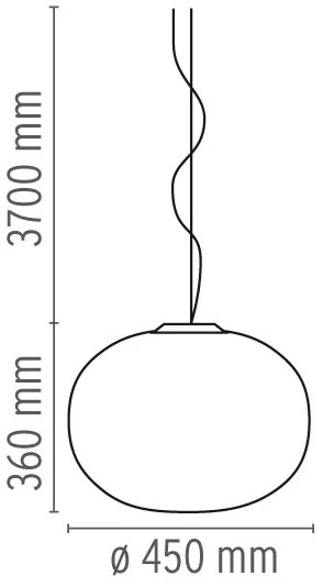 Flos Glo-Ball S2, závěsné svítidlo z triplexového skla, 1x205W E27, prům. 45cm