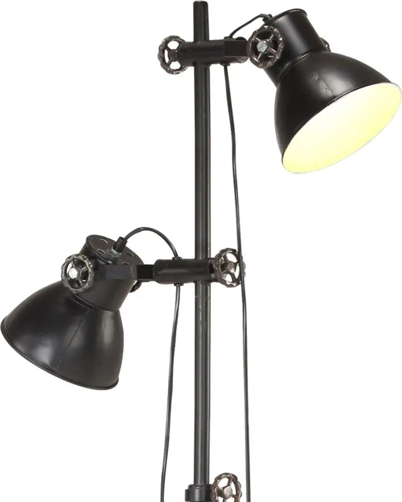 vidaXL Podlahová lampa se 2 svítidly E27 litina [320585] Barva: Černá
