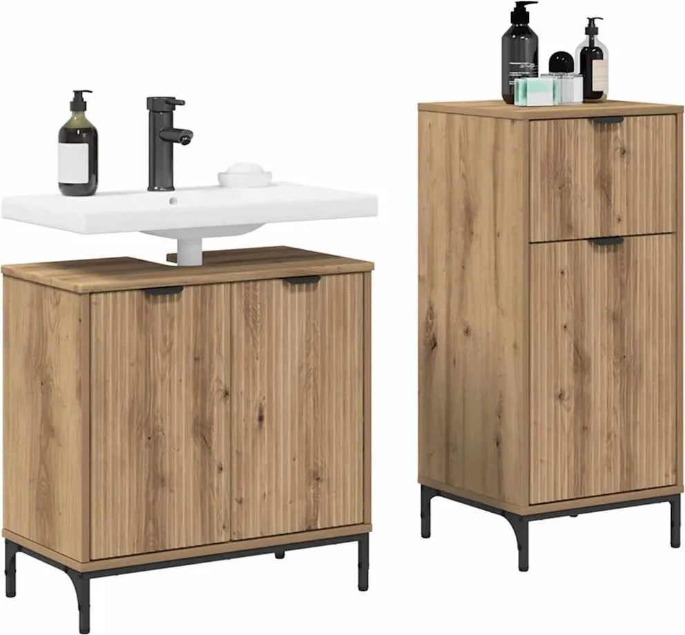 Sada koupelnového nábytku 2 ks Artisanový dub 3393102