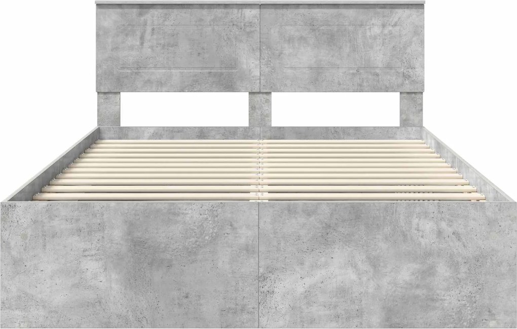 Rám postele s čelo Beton 160 x 200 cm Kompozitní dřevo 3407853