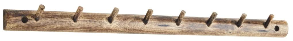 MADAM STOLTZ Dřevěný věšák Mango Wood 69 cm, přírodní barva, dřevo
