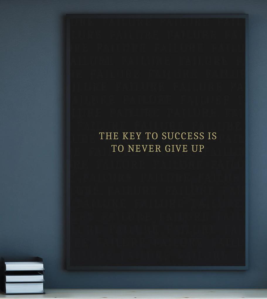 Never give up - motivační obraz Velikost: B2 - 50x70 cm, Volba rámu: s černým rámem