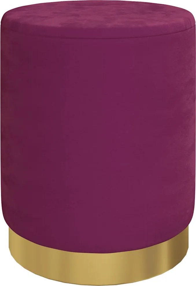 Kulatá stolička s úložným prostorem fialová samet 31 x 37 cm 340288