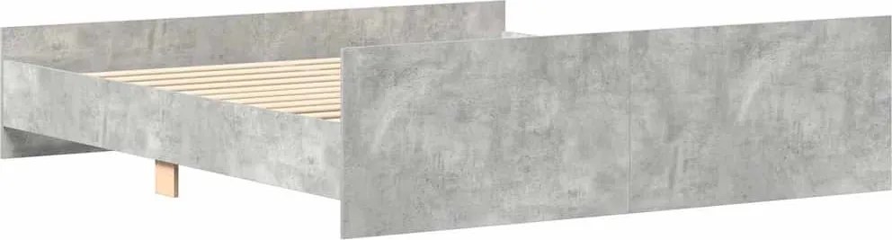 Rám postele s hlavovým a nožním čelem betonově šedý 160x200 cm 3203764