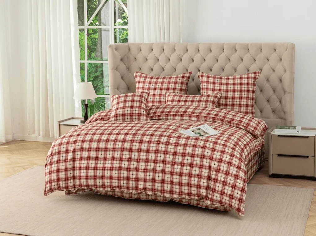 Povlečení z mikrovlákna TARTAN HEART barevné Rozměr povlečení: 2 ks 70 x 90 cm | 200 x 220 cm
