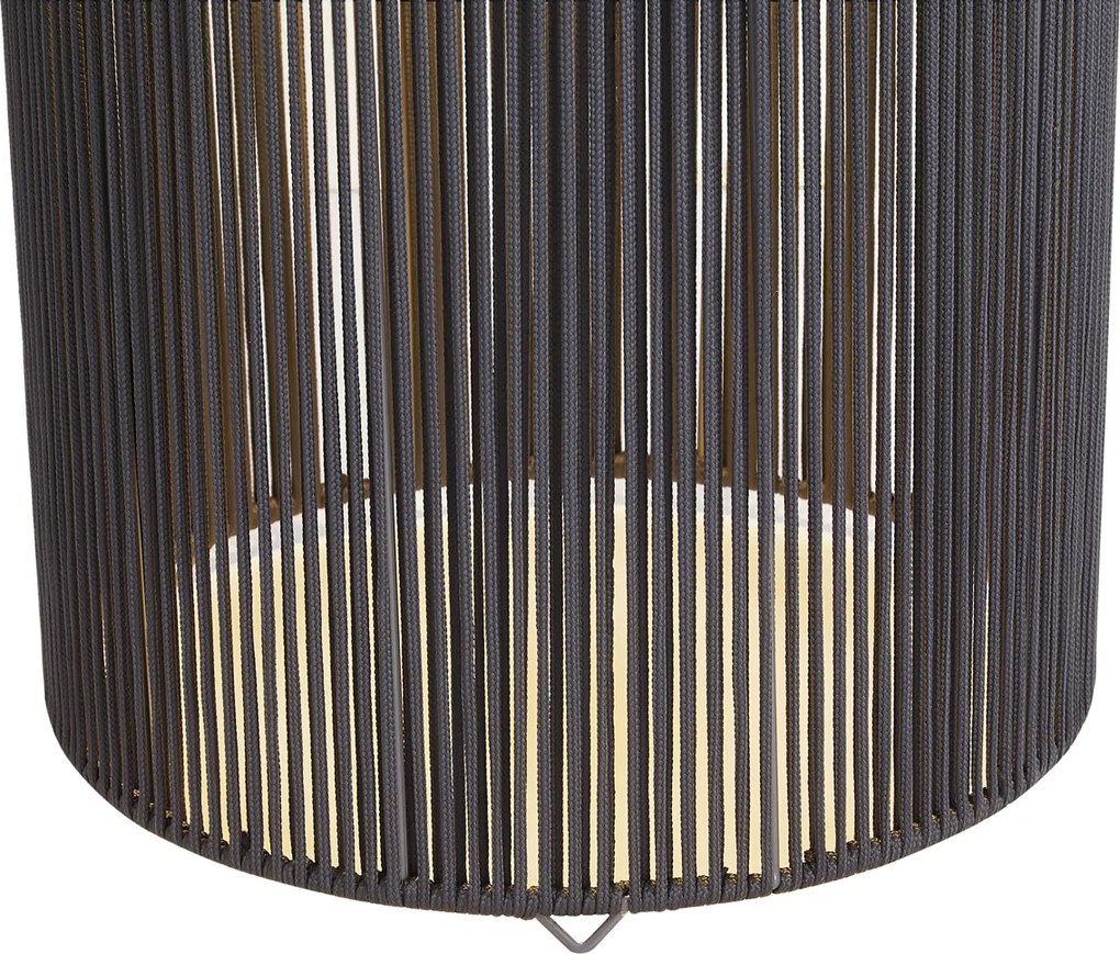Moderní venkovní stolní lampa tmavě šedá vč. LED, dobíjecí a solární IP54 - Rope