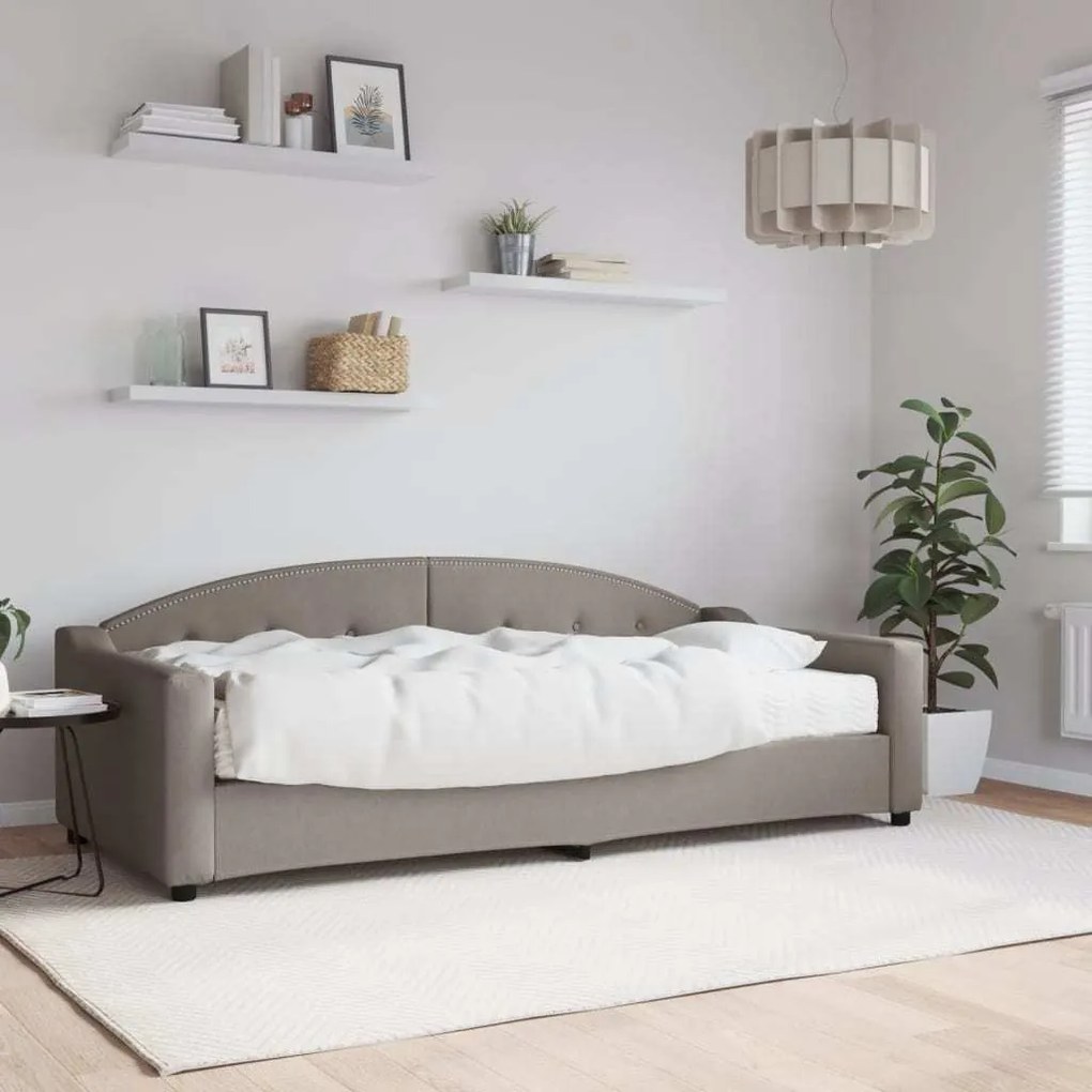 vidaXL Válenda s matrací 90 x 200 cm textil [3197512] Barva: Tmavě šedá
