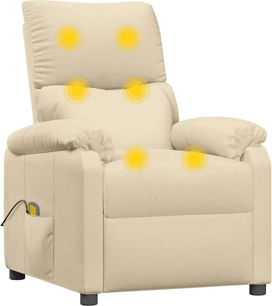Masážní křeslo krémové textil 322455