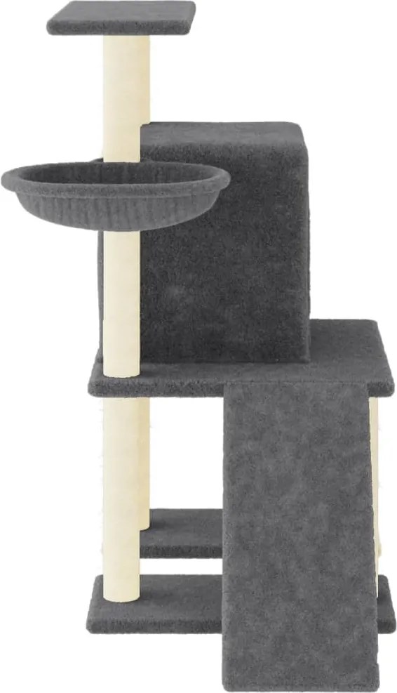 Škrabadlo pro kočky se sisalovými sloupky tmavě šedé 96,5 cm 172078