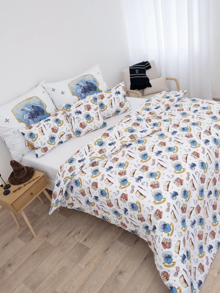 MK Lůžkoviny Francouzské bavlněné povlečení Renforcé - Havraspár bílé 220 × 200 cm, 2ks 70 x 90 cm