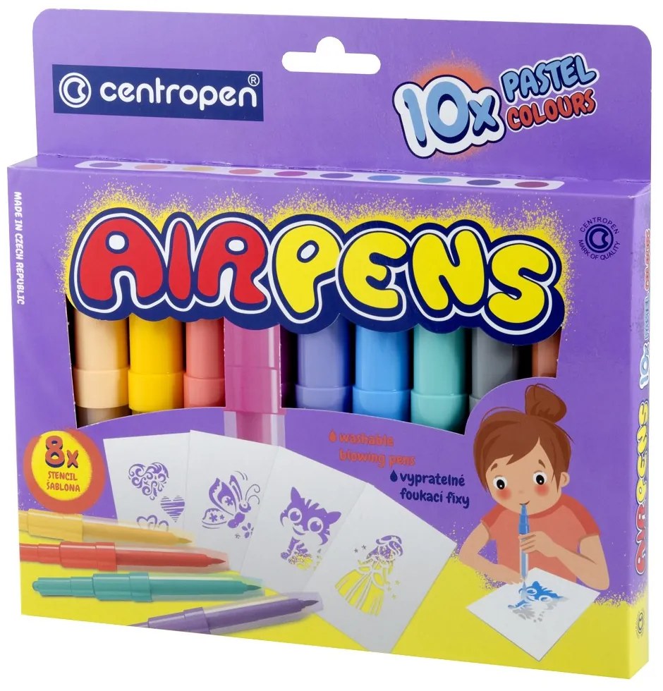 Foukací fixy AIR PENS PASTEL 1500/10