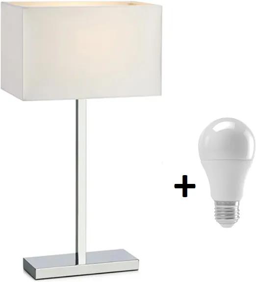 Markslojd 106305 SAVOY - Chromová stolní lampa s USB nabíjením, výška 50cm + Dárek LED žárovka