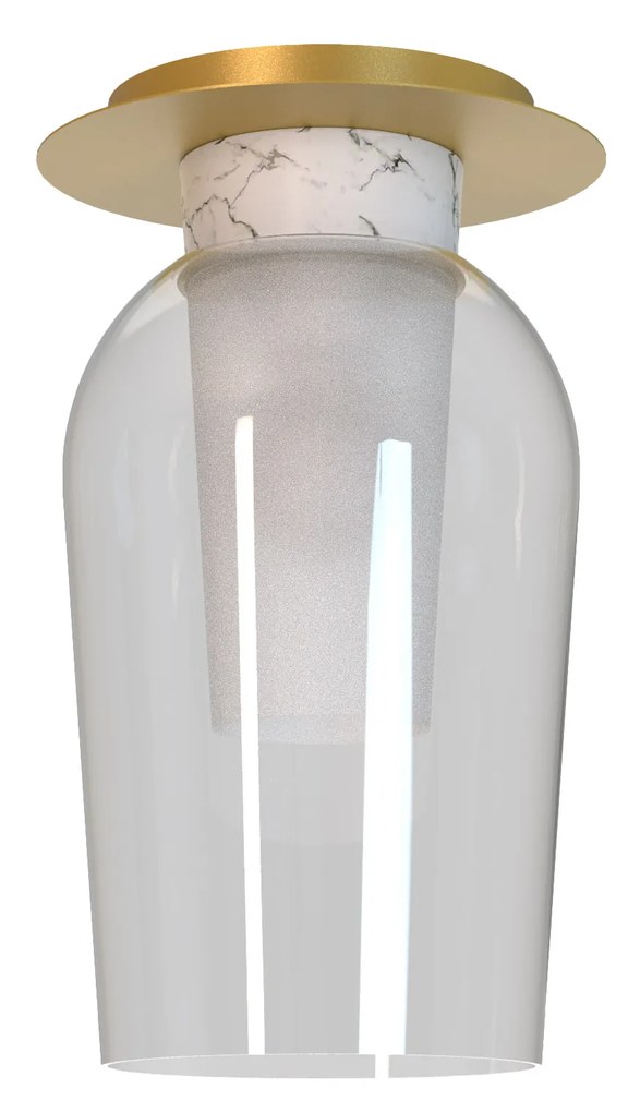 Mantra 8399 Nora, stropní svítidlo 1xE27 čiré sklo/bílý mramor, průměr 18cm