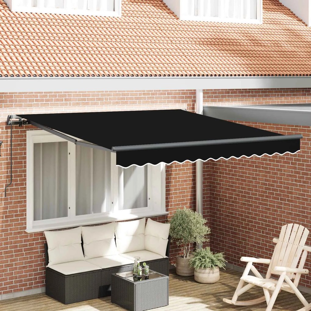 Stahovací markýza Černá 300 x 250 cm Polyester a hliník 3330037