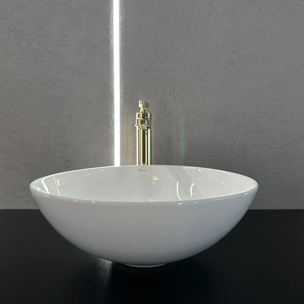 Rea Erica, umyvadlo na desku 400x400x145 mm, bílá lesklá, REA-U0602