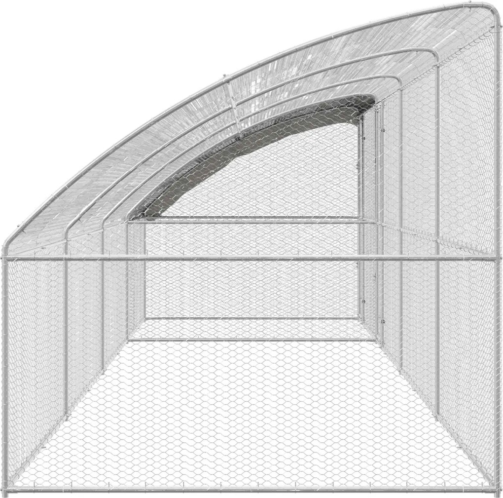 Klec na kuřata 4 ks Stříbrná 800 x 200 x 200 cm Ocel a PE 3381111