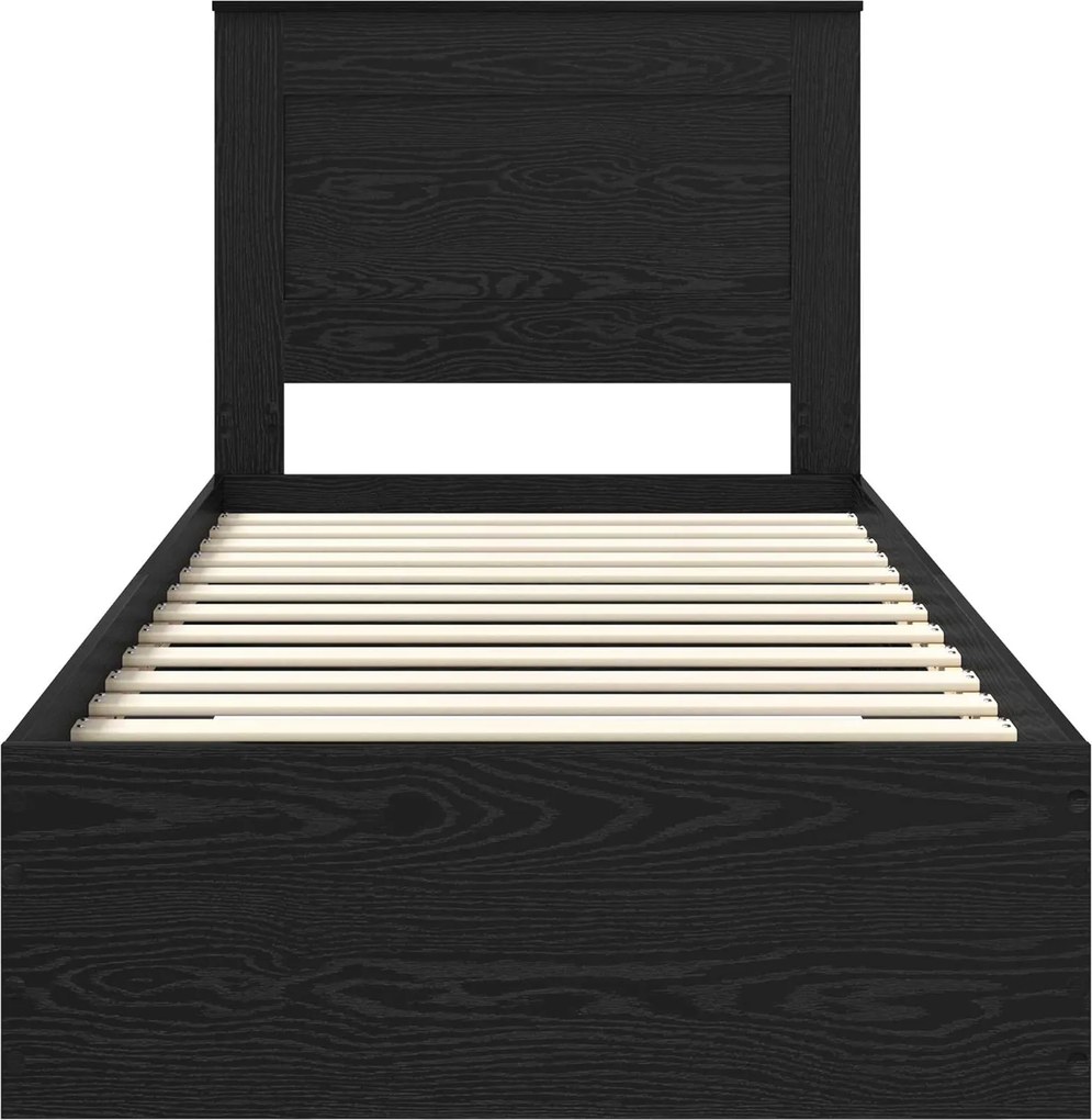 Rám postele se zásuvkou Černý dub 90 x 200 cm Kompozitní dřevo 3410367