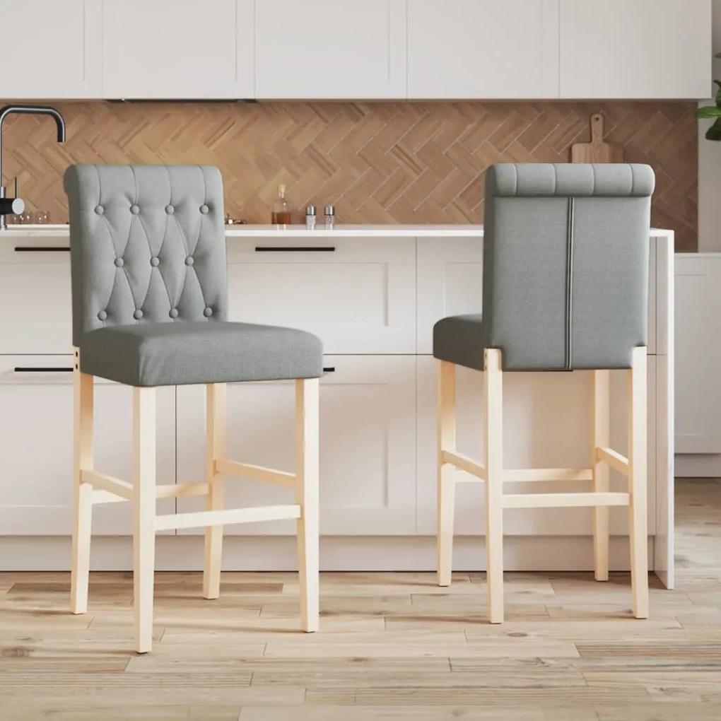vidaXL Barové židle 2 ks masivní kaučukové dřevo a textil [4006219] Barva: taupe