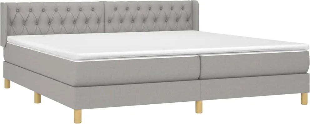 Box spring postel s matrací světle šedá 200 x 200 cm textil 3130537
