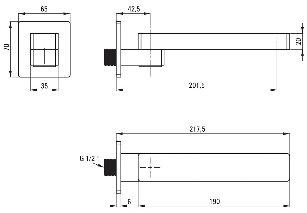 Deante Cascada, sklopná vanová výlevka 1/2", chromová, NAC_084K