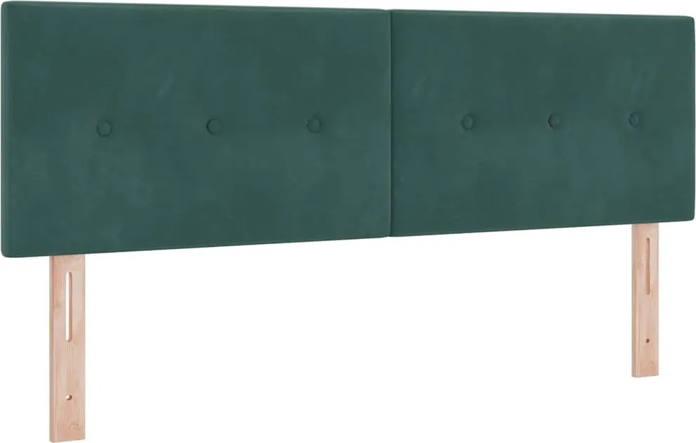 Postel s boxspringem s čelo Tmavě zelená 160 x 200 cm samet 3339185