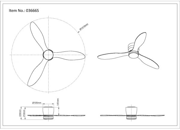 Globo 03666S - LED Stm. stropní ventilátor ARMANDO LED/20W/230V 3000-6500K + DO