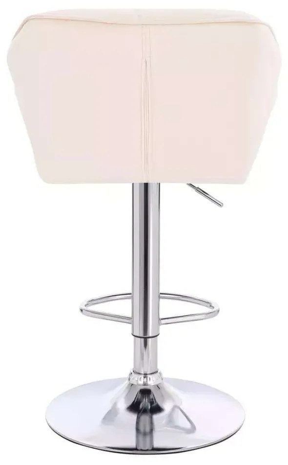 LuxuryForm DESIGN Barová židle MILANO VELUR na stříbrné kulaté podstavě - krémová