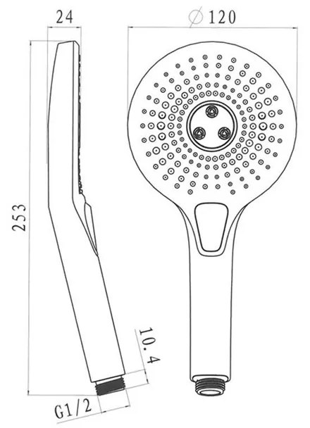 Mereo Mereo, Ruční sprcha třípolohová O 12cm, CB565A